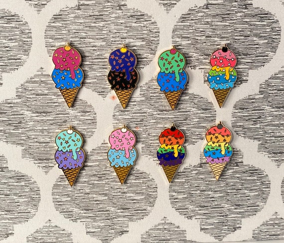 Pride Ice Cream Hard Enamel Pins Collection 3 Lapel Pin | Etsy