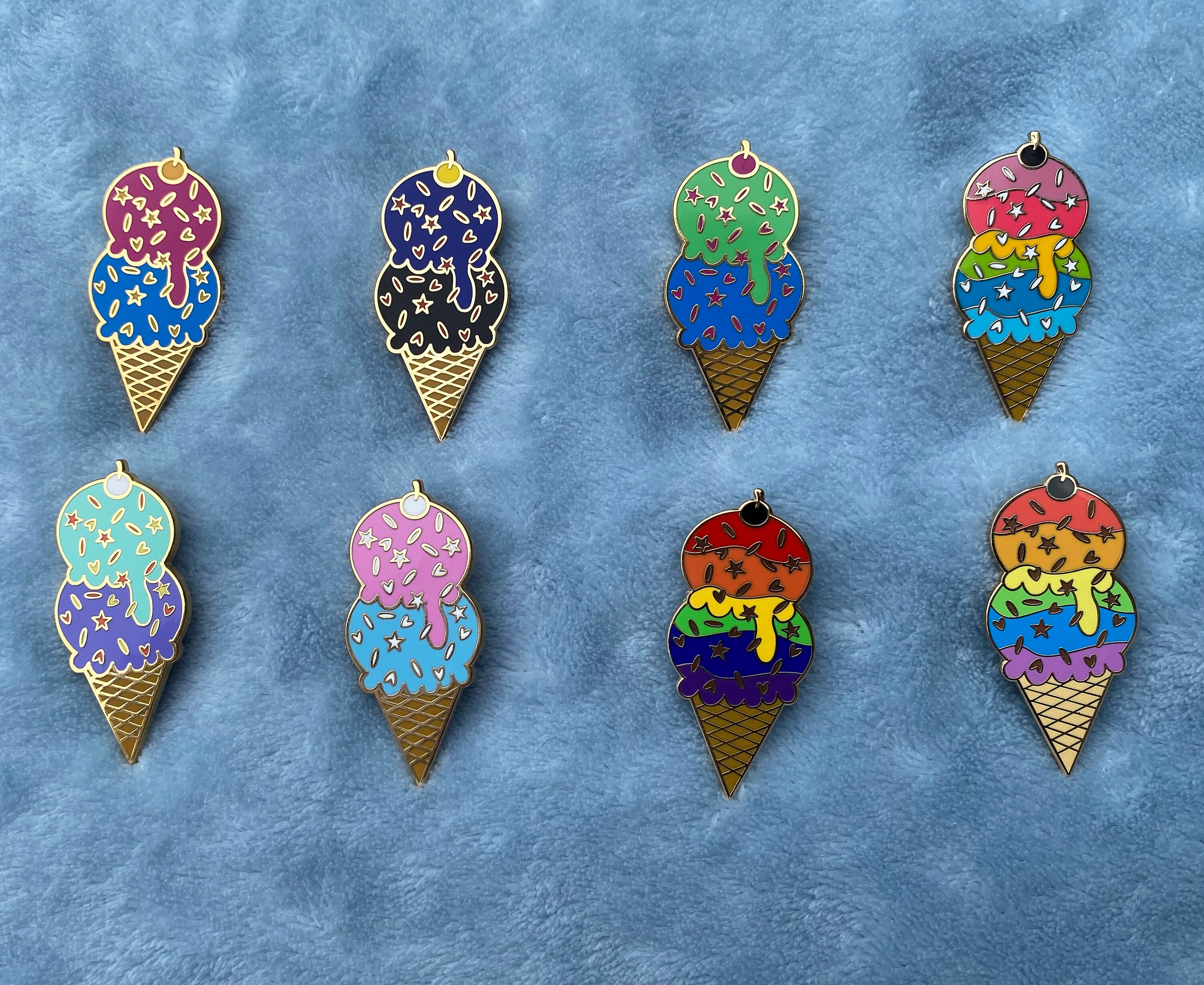 Pride Ice Cream Hard Enamel Pins Collection 3 Lapel Pin Pansexual ...