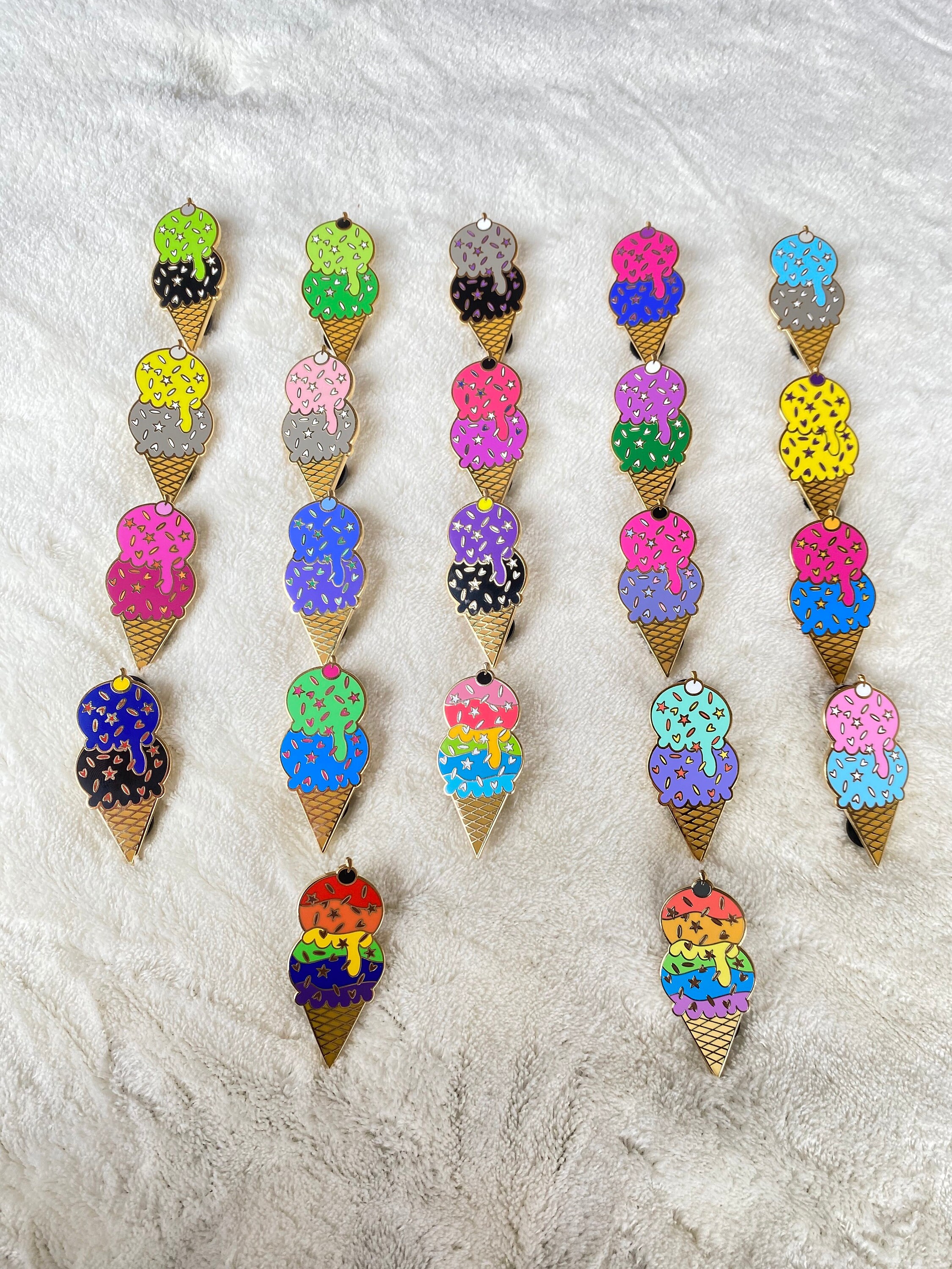 Pride Ice Cream Hard Enamel Pins Collection 1 | Lapel Pins | Agender ...