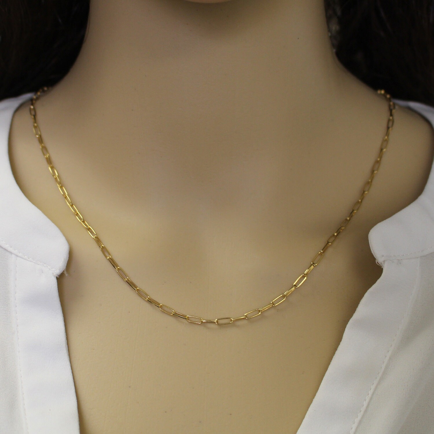 Gold Plated Chain-sterling Silver Long Box Chain Necklace - Gold Plated ...