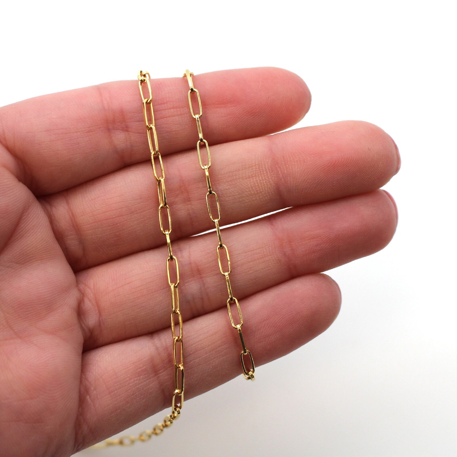 Gold Plated Chain-sterling Silver Long Box Chain Necklace - Gold Plated ...