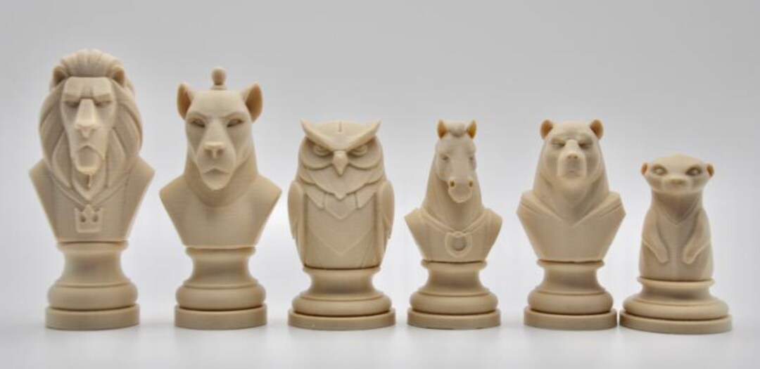 Wild Animals Custom Color Chess Set - 16 Pcs - 3d Printed - Etsy