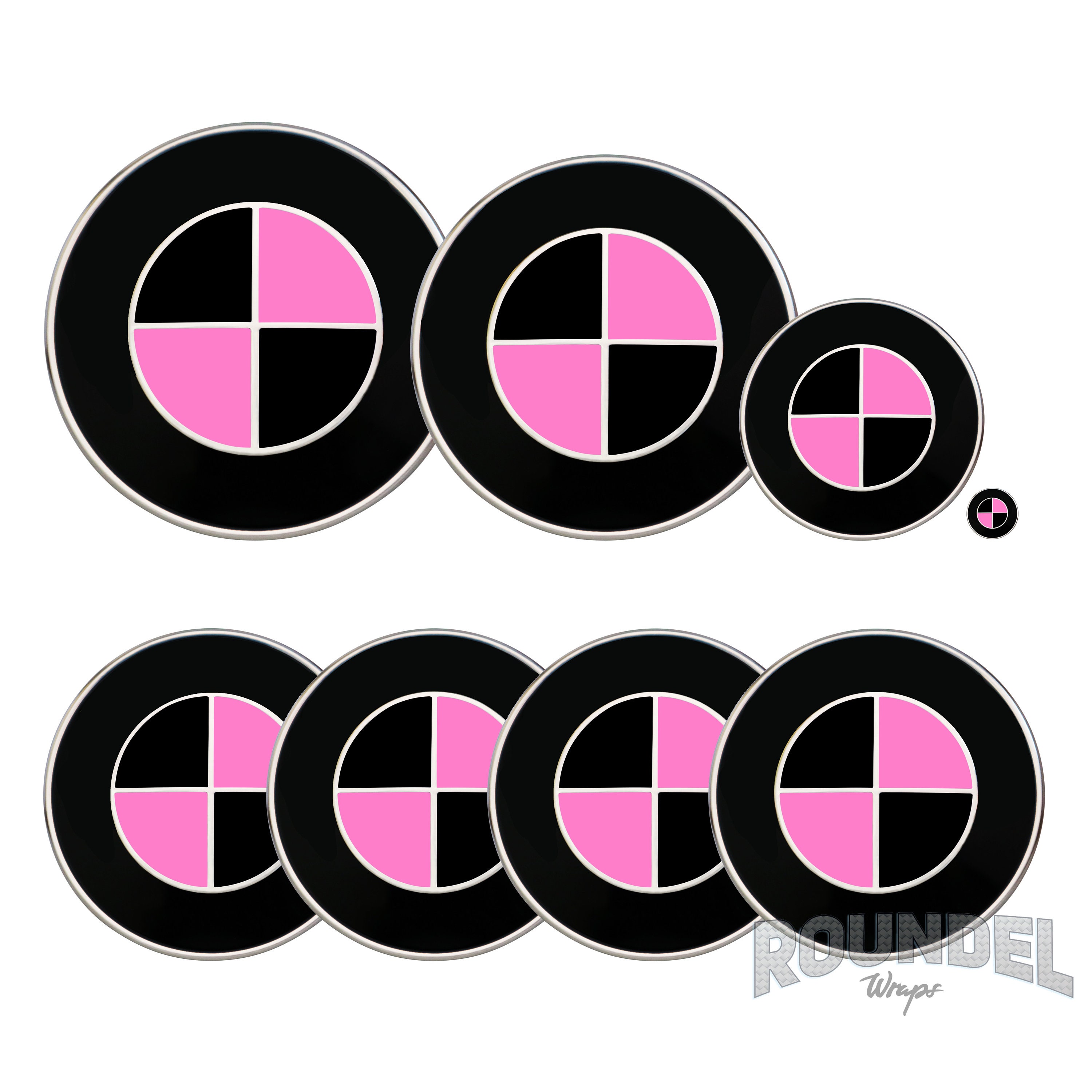 Pink & Black Wrap Stickers for BMW Badge All Models Overlays - Etsy