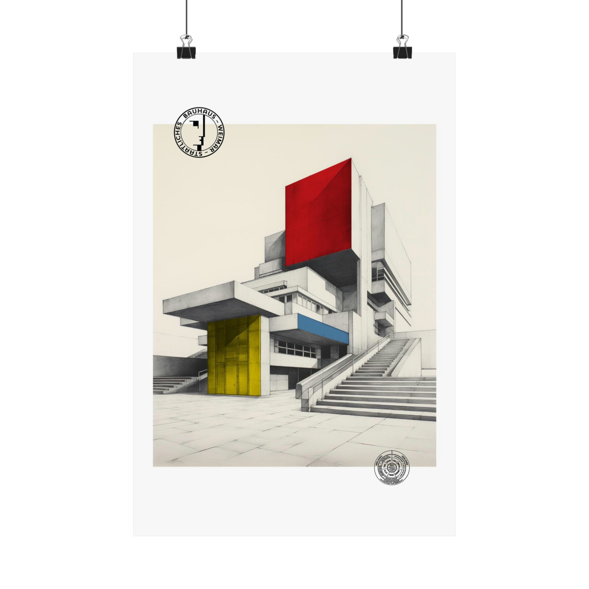 Bauhaus Architecture Poster Mid Century Modern Wall Art Wall Design Art ...