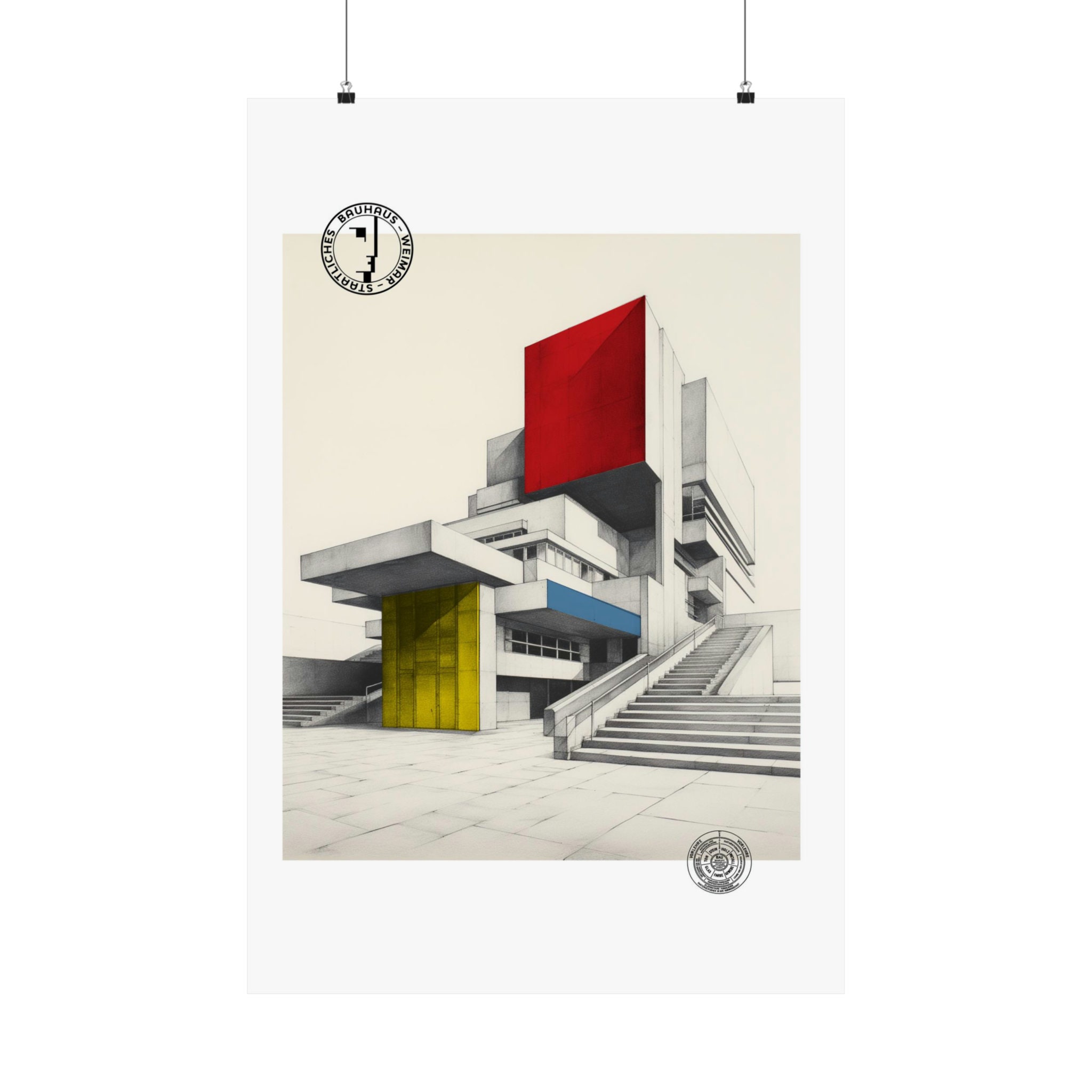 Bauhaus Architecture Poster Mid Century Modern Wall Art Wall Design Art ...