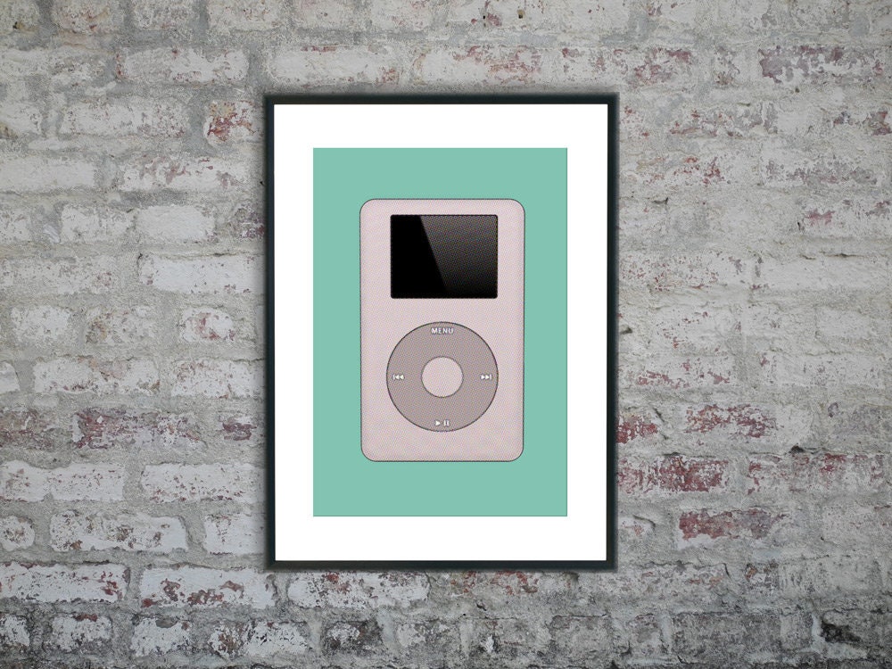 Ipod Classic Printable Retro Poster, Pop Art Print, Wall Art, Wall ...
