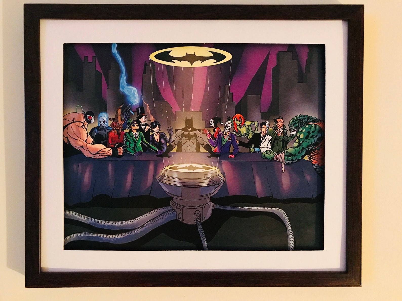 Last Supper Batman gotham Villains Framed Matted Print - Etsy Canada