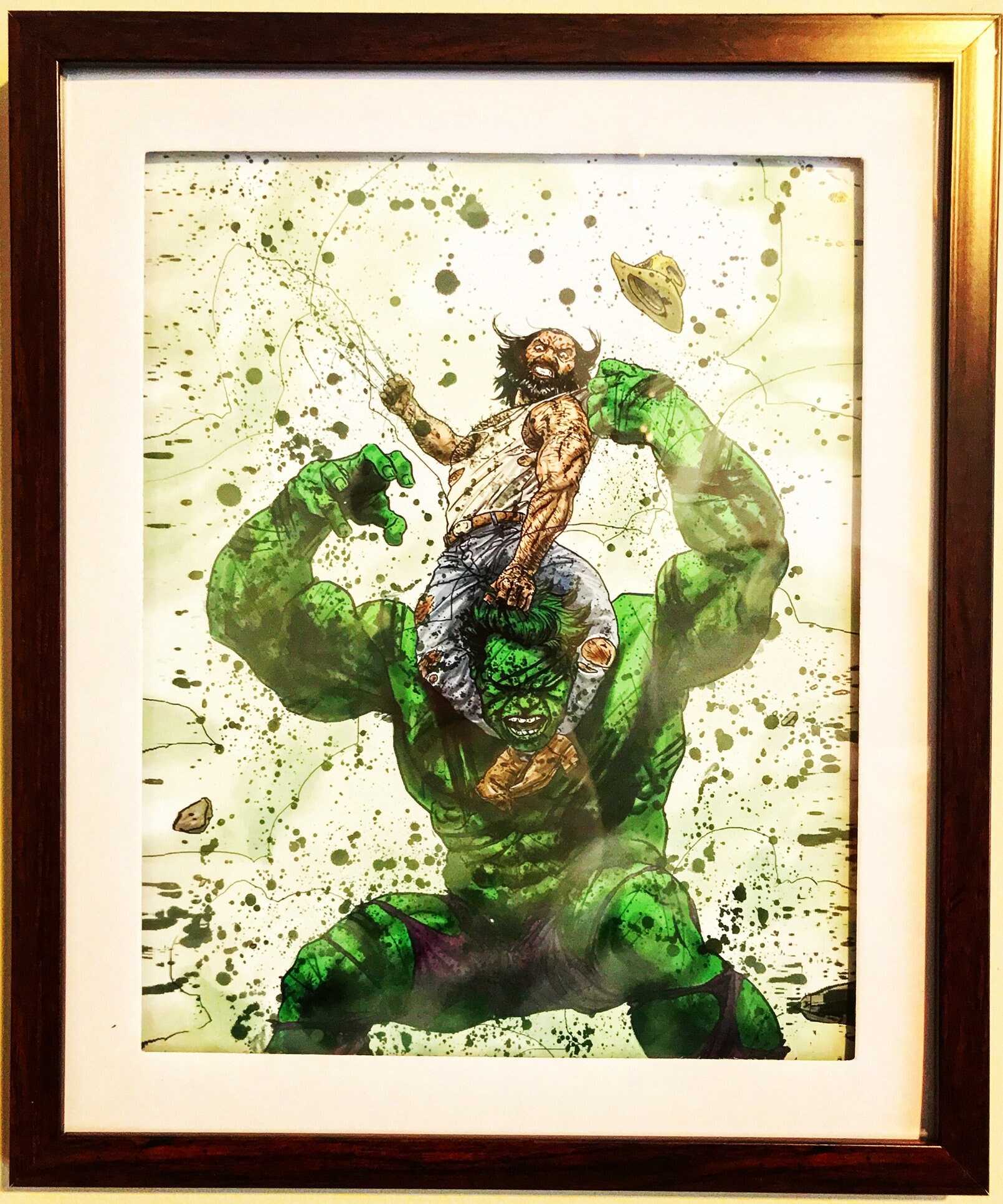 Marvel Comics Logan wolverine Vs. Hulk Framed Matted - Etsy