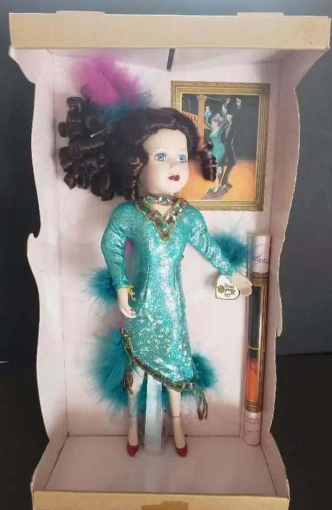 Brass Key Flapper Chacha Doll Porcelain 1999 Artist 20s Showgirl New in ...