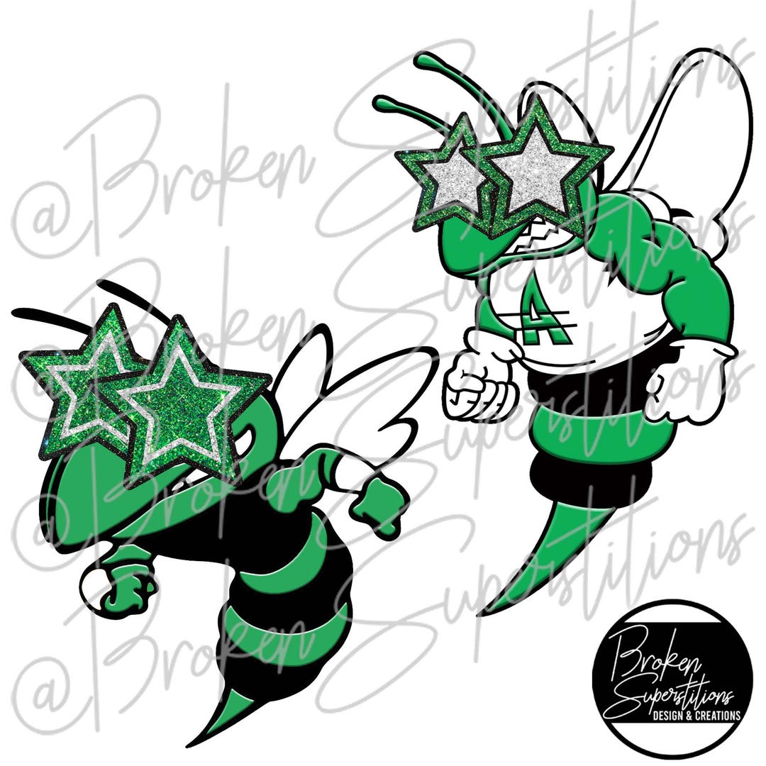 Green & Black Star Eyed Hornet Mascot | Azle Hornets | 2 Files | School ...