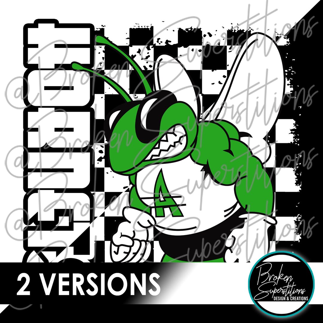 Azle Hornets Retro Checkered PNG: School Spirit Graphic (digital ...