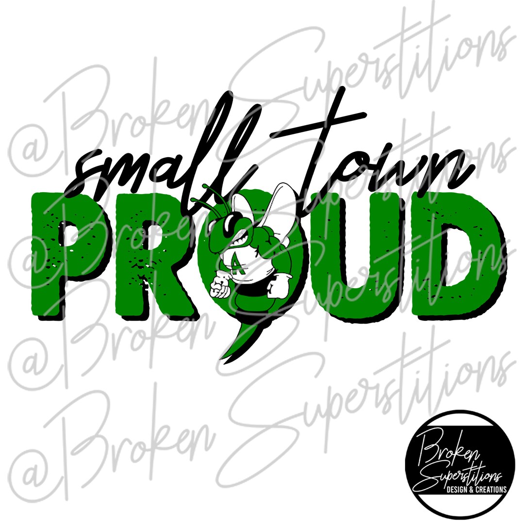 Small Town Pride Azle Hornets Buzzy | Green and Black | School, Spirit ...