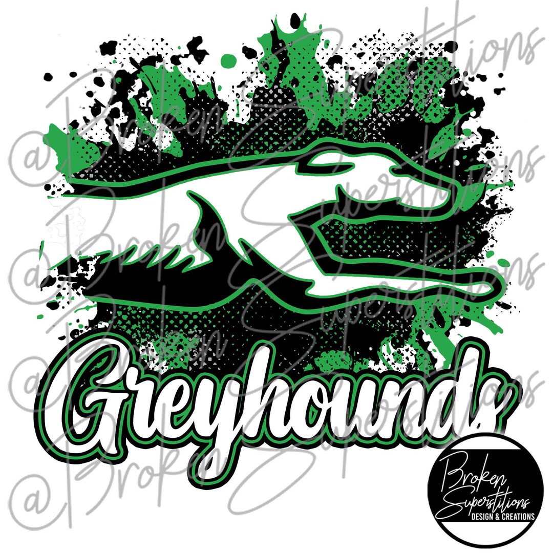 Splatter Mascot Greyhounds PNG: Green & Black (digital Download) - Etsy