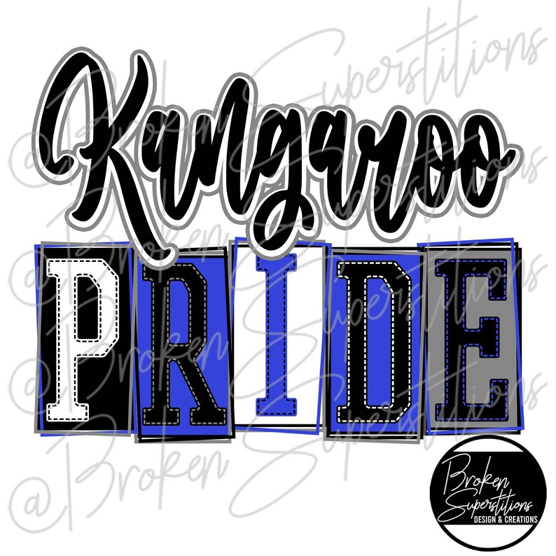 Mascot Pride | Kangaroos, Blue and White | School, Spirit, Pride PNG - Etsy