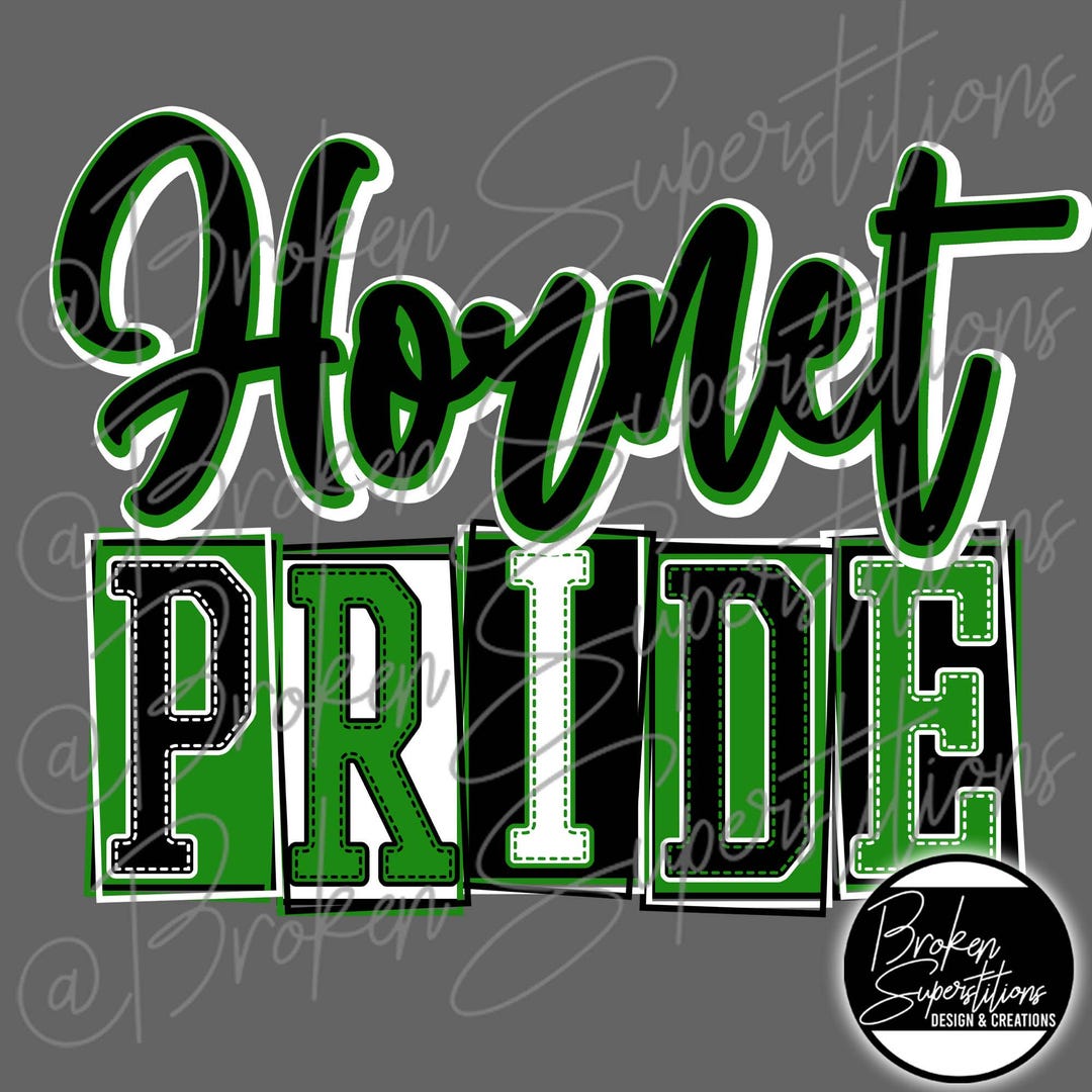 Mascot Pride | Green & Black Hornets | School, Spirit, Pride PNG - Etsy