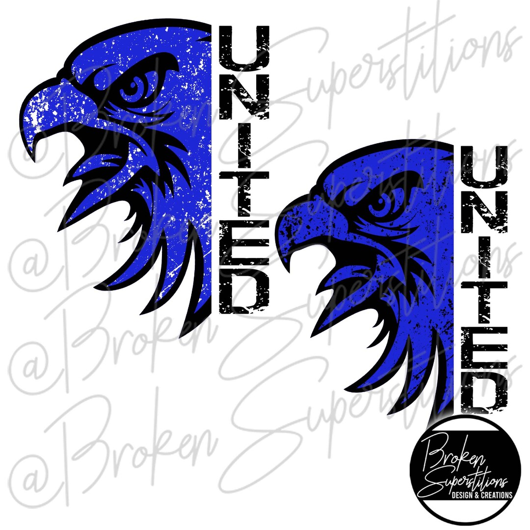 United Mascot | Eagles, Blue & White | School Spirit | 2 Files, PNG ...