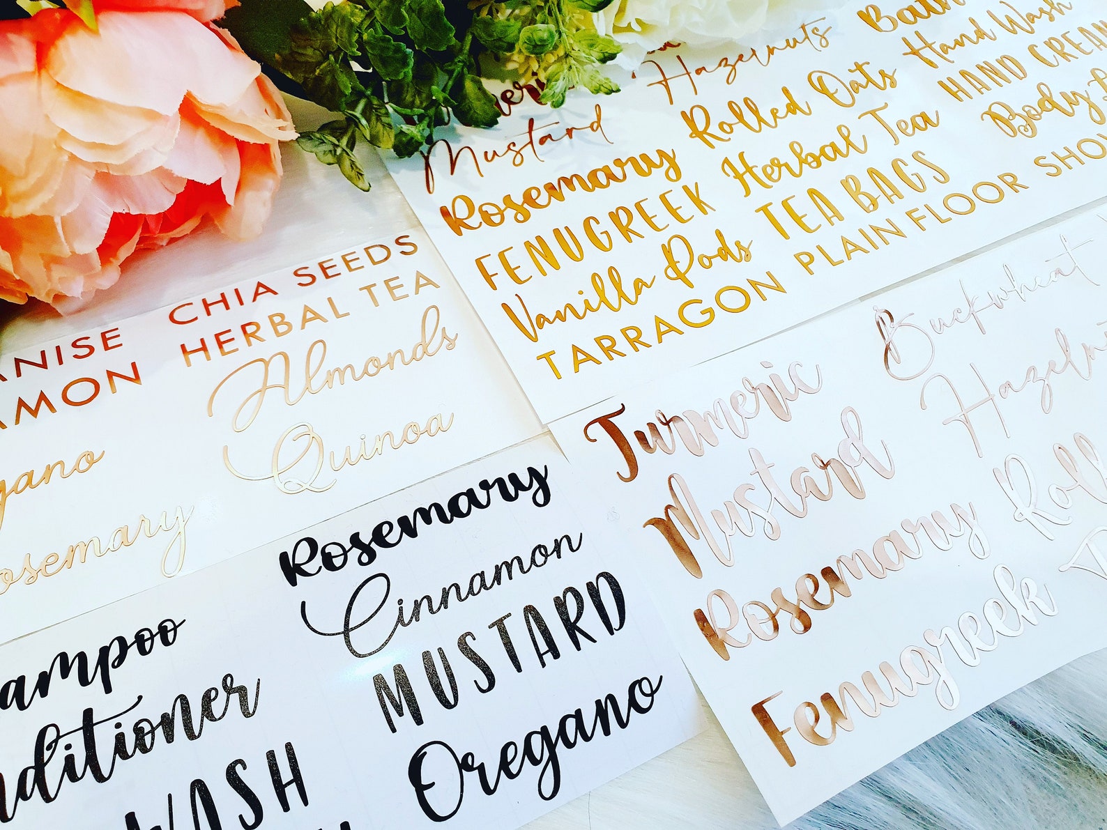 Custom Foil Decal | Rose Gold Name | Glass Decal | Custom Name Decal ...