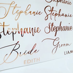 Custom Name Decal Gold Foil Decal Labels Stickers Glass Decal Custom ...