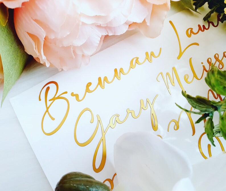 Custom Name Decal | Gold Foil Decal | Labels Stickers | Glass Decal ...