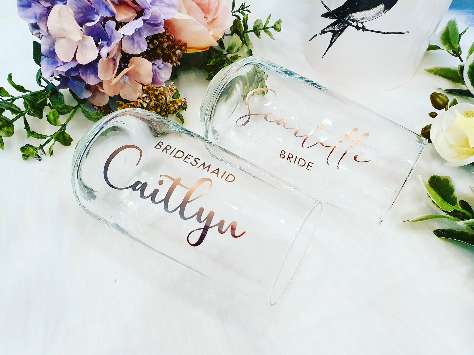 Custom Foil Decal | Rose Gold Name | Glass Decal | Custom Name Decal ...