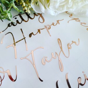 Custom Foil Decal | Rose Gold Name | Glass Decal | Custom Name Decal ...