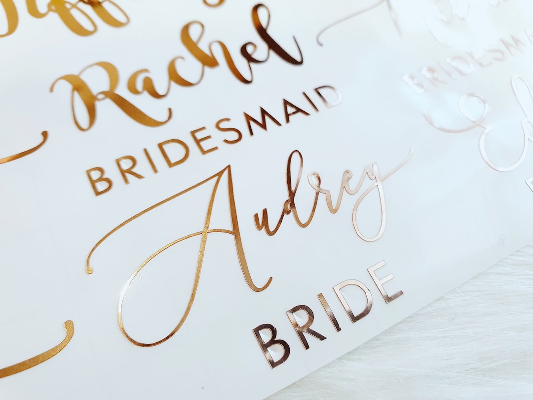 Custom Bridesmaid Wedding Name Decal | Holographic Bridal Party Decal ...