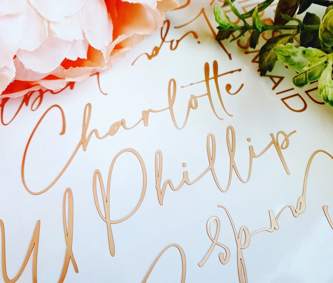 Custom Name Decal Gold Foil Decal Labels Stickers Glass Decal Custom ...