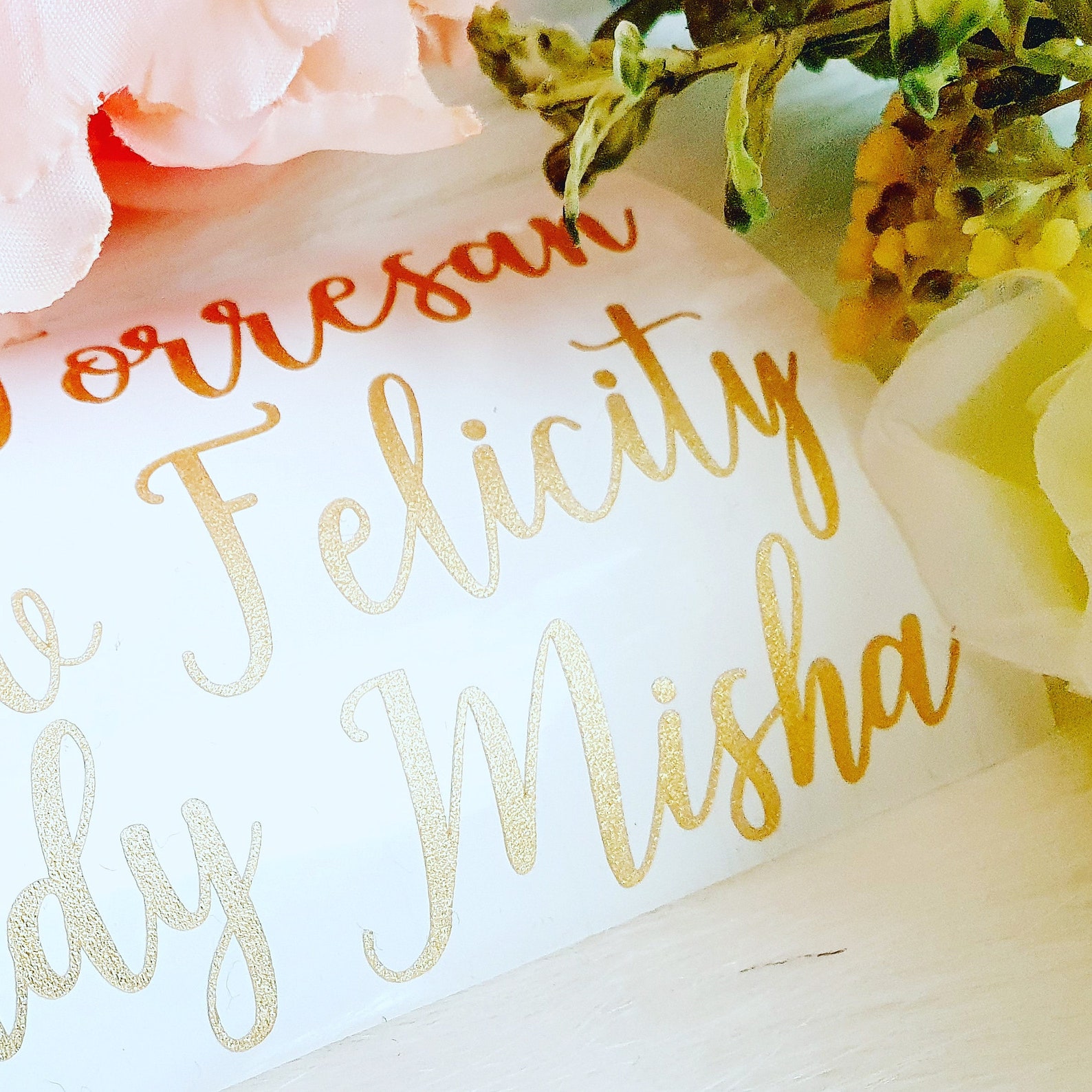 Custom Name Decal Gold Foil Decal Labels Stickers Glass Decal Custom ...