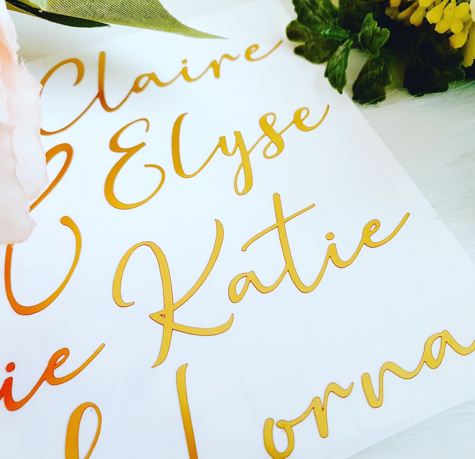 Custom Name Decal Gold Foil Decal Labels Stickers Glass Decal Custom ...