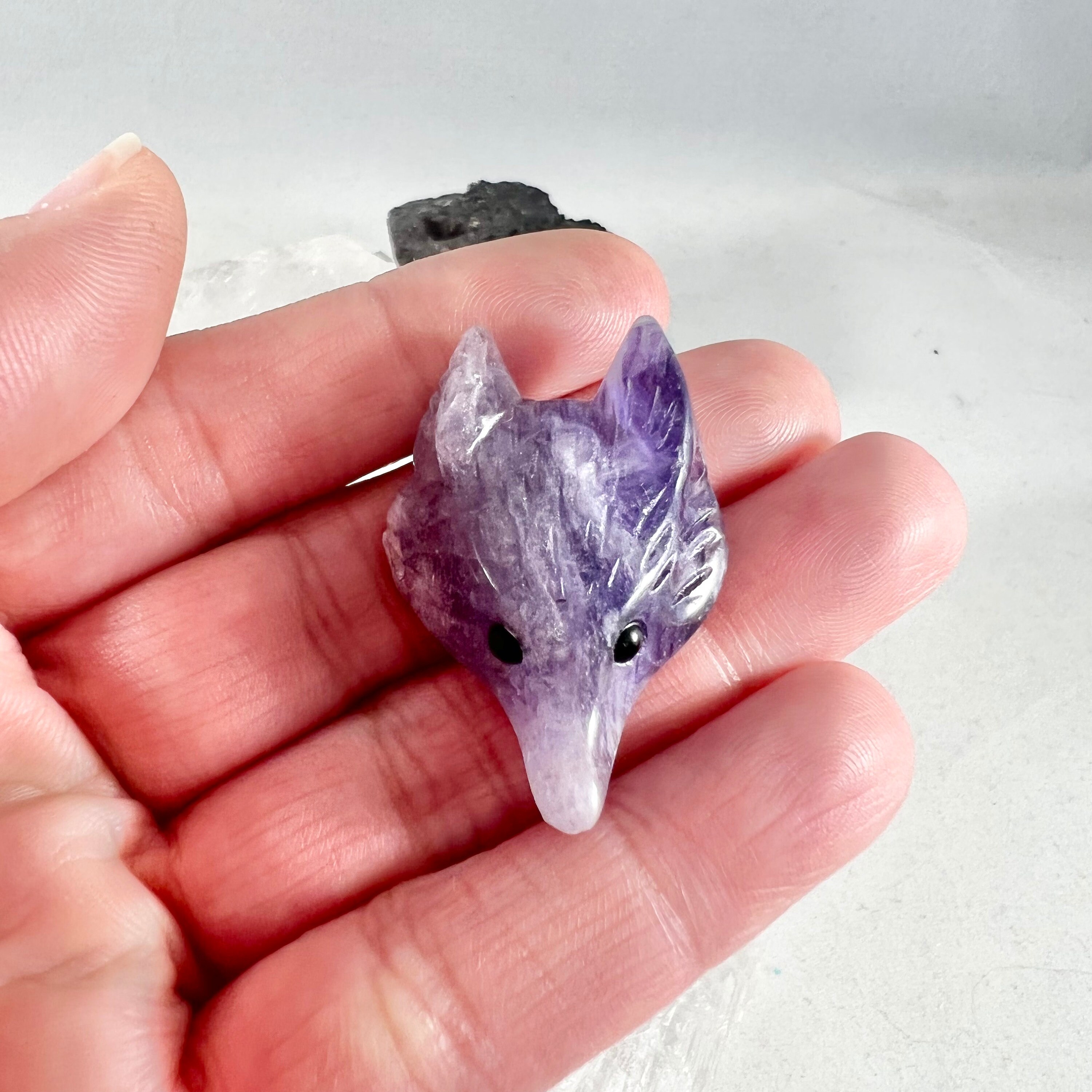 Fluorite Wolf Gemstone Pendant Genuine Stone Wolf Head Bead - Etsy