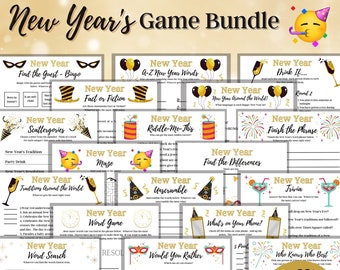 New Year's Game Printables Virtual Games for Kids and Adults Family Fun ...