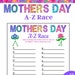 Mother's Day Game A-Z Race Family Game Virtual Party - Etsy