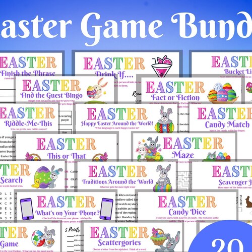 Printable Easter Games 8 Game Bundle for Easter Office Party - Etsy