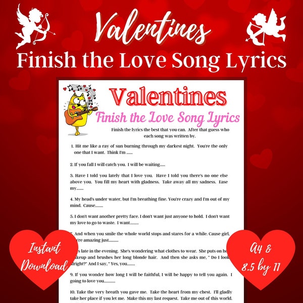 Finish the Lyrics - Etsy