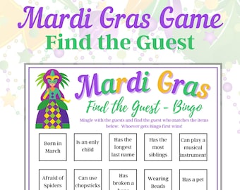Mardi Gras Bucket List, Family Game, Mardi Gras Activity for Kids ...