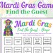 Mardi Gras Find the Guest Bingo, Family Game, Mardi Gras Activity for ...