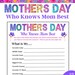Mother's Day Game Who Knows Mom Best, Family Game, Virtual Party Game ...