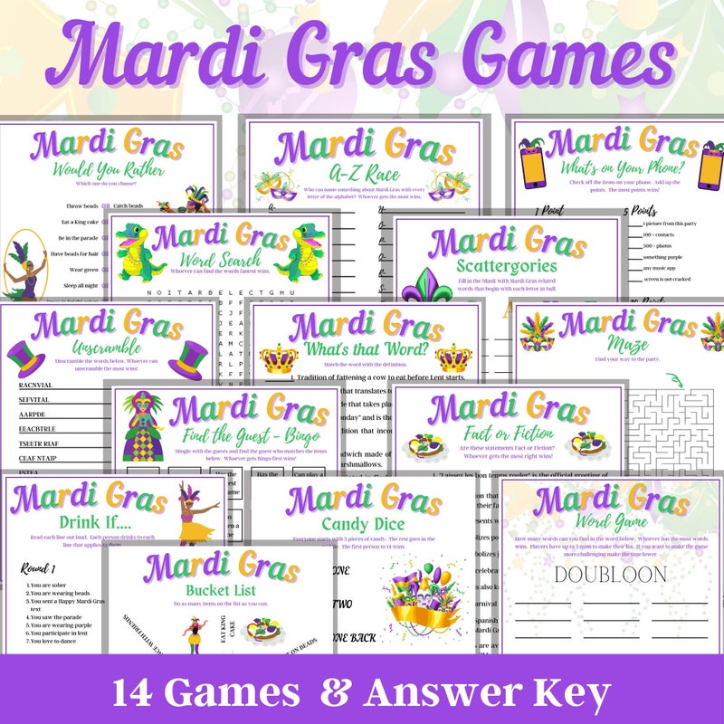 Mardi Gras Activity - Etsy