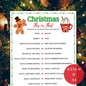 Christmas This or That Game, Printable Family Game, Activity for Kids ...