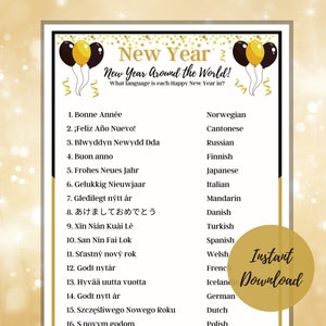 New Years Around the World, Printable Trivia Game, Activity for ...