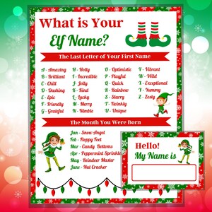 What's Your Elf Name, Christmas Game, Christmas Activity for Everyone ...