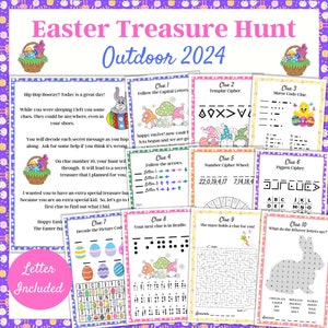 Easter Scavenger Hunt, Easter Bunny Letter, Outdoor Treasure Hunt, Game ...