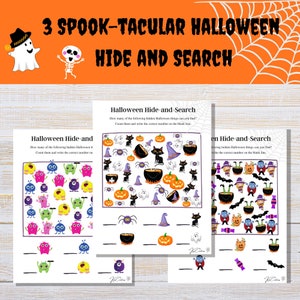 Halloween Hide and Search, Halloween Activities for Kids, Halloween ...