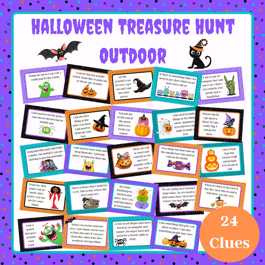 Halloween Scavenger Hunt, Outdoor Halloween Treasure Hunt, Halloween ...