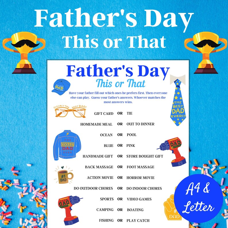 Father's Day This or That Game Printable Family Game - Etsy