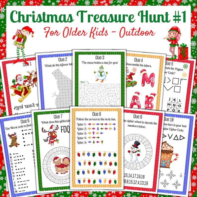 Outdoor Christmas Treasure Hunts Letter From Santa 3 Outdoor - Etsy