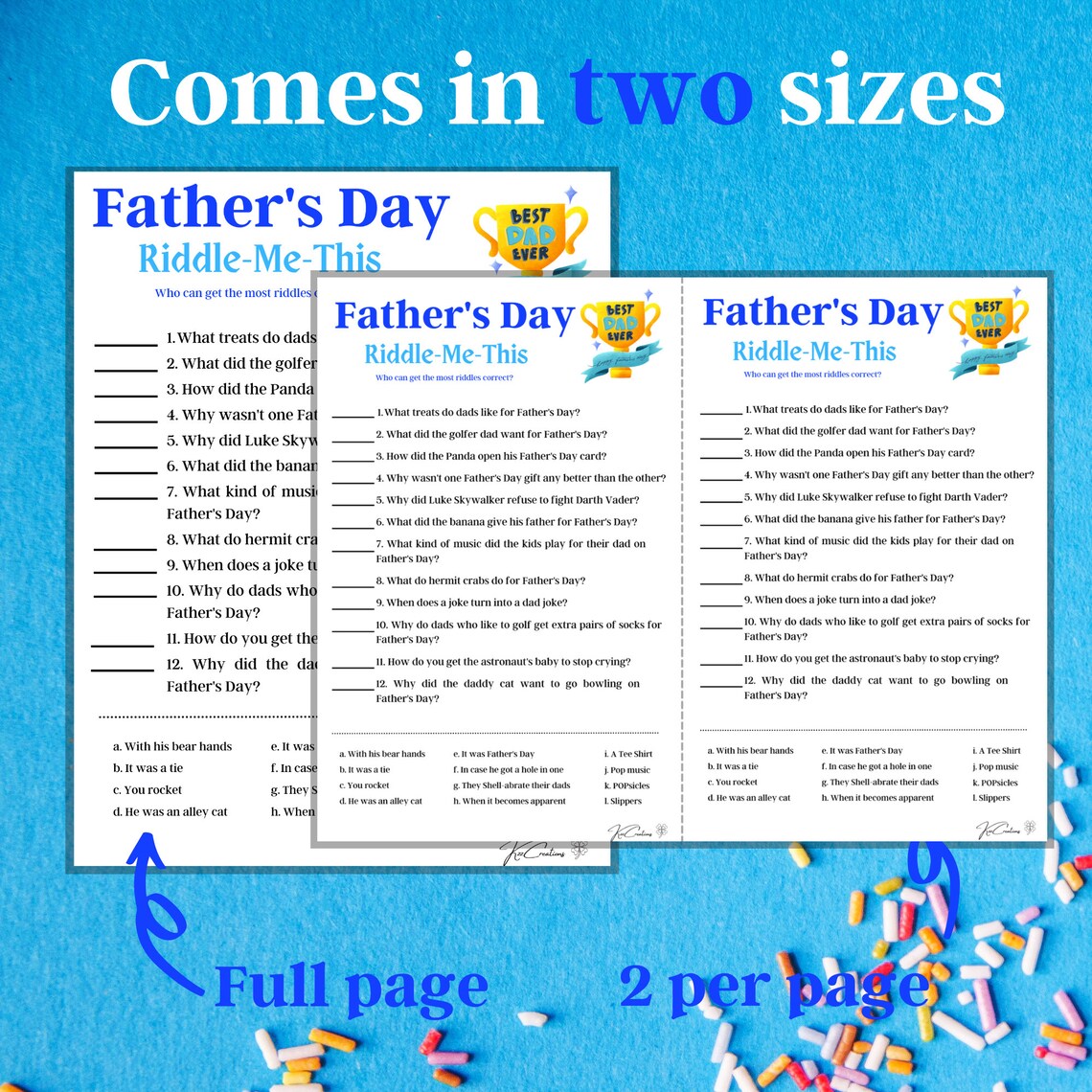 Father's Day Riddle-me-this Game Printable Family Game - Etsy