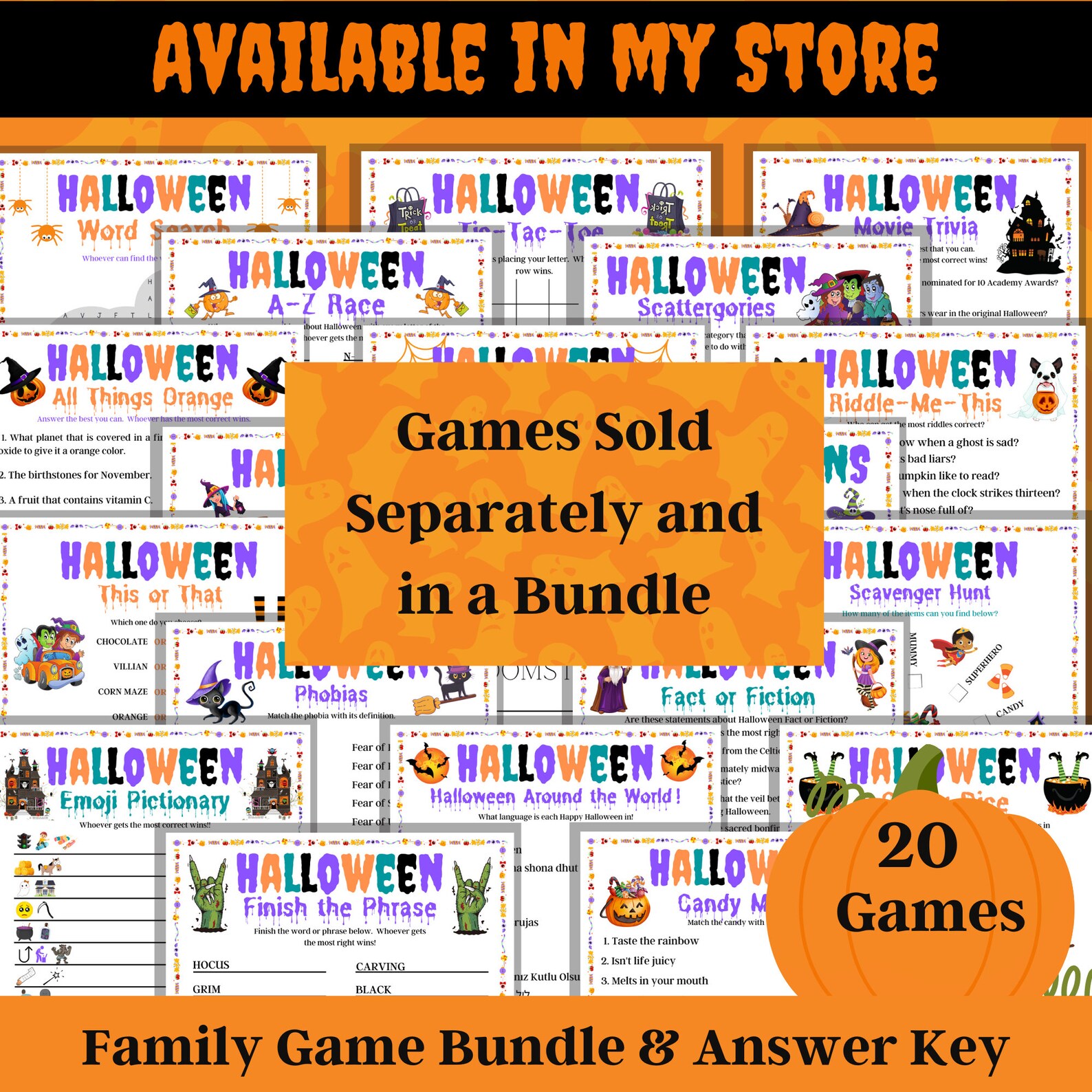 Halloween Candy Match Game Game for Kids Game for Adults - Etsy