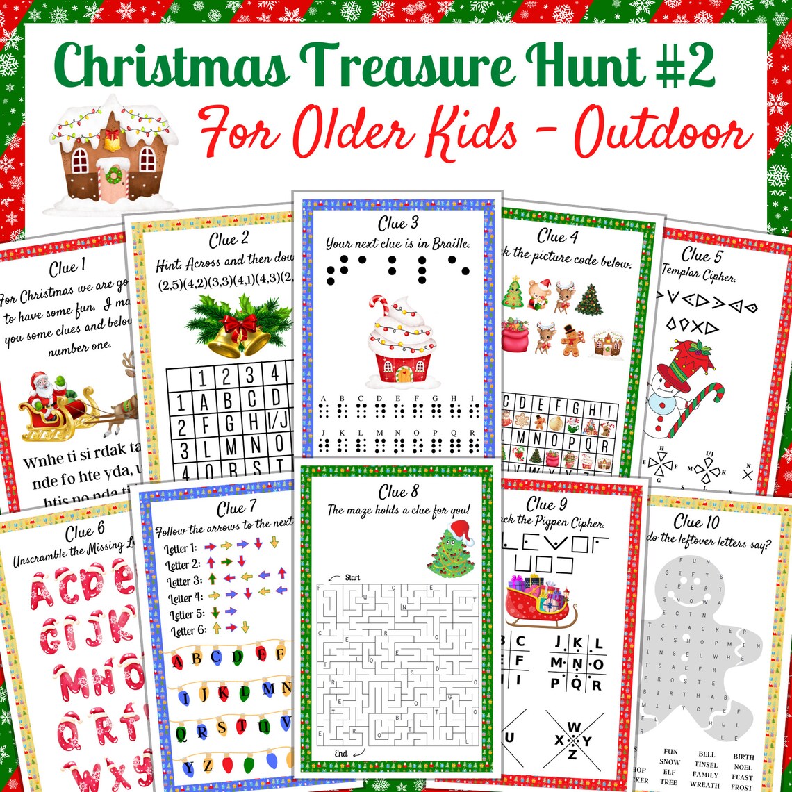 Outdoor Christmas Treasure Hunts Letter From Santa 3 Outdoor - Etsy