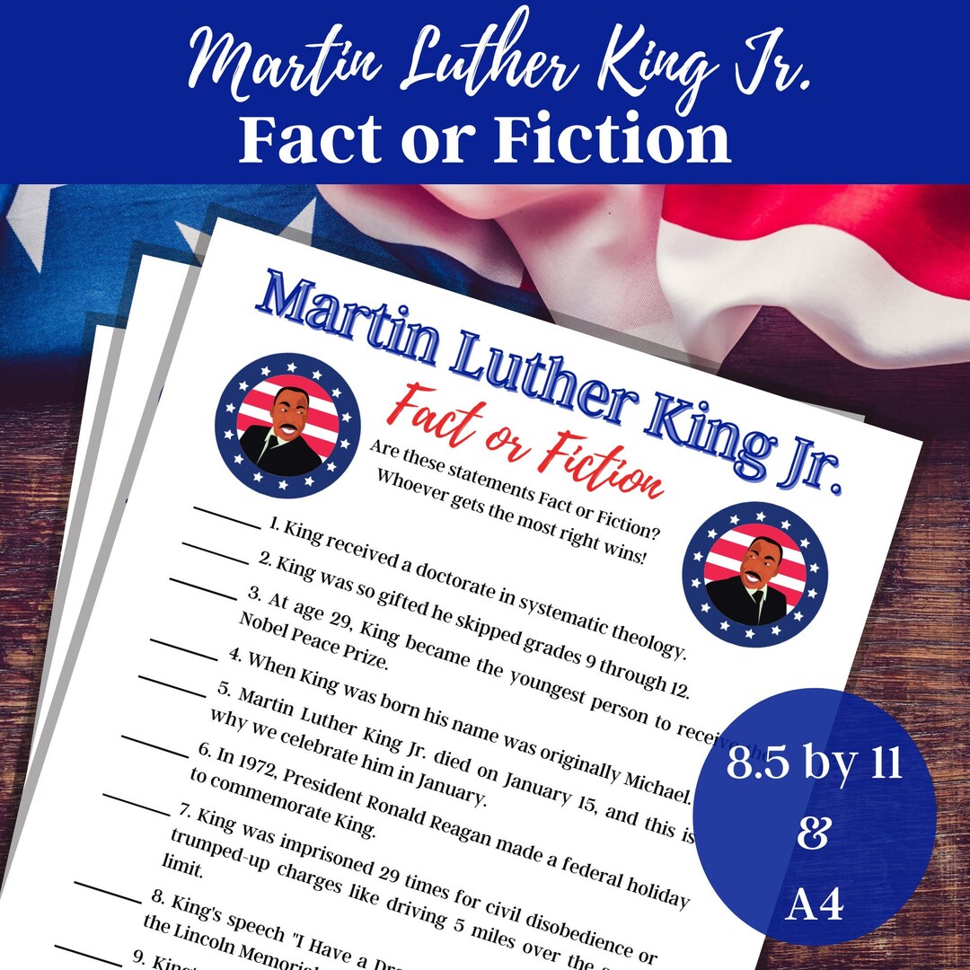 MLK Jr Day Fact or Fiction, Celebrate Martin Luther King, Classroom ...